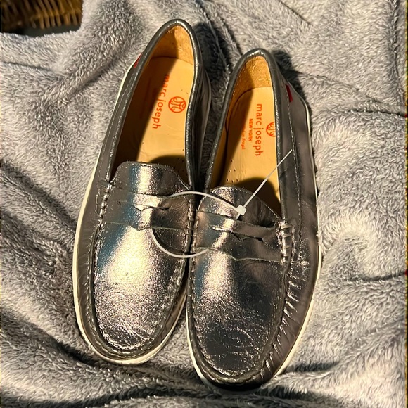 Marc Joseph | Shoes | New Marc Joseph Metallic Gold Penny Loafer Sz4 ...